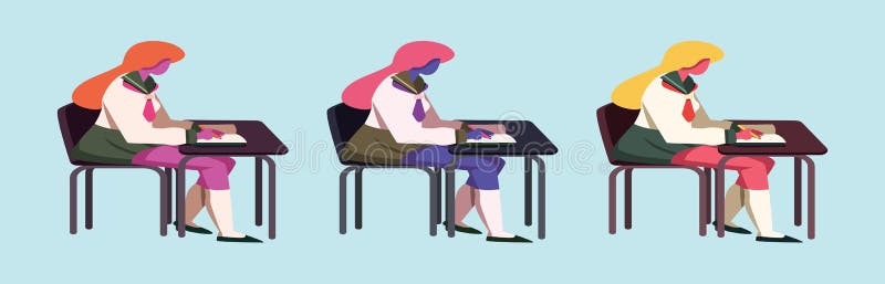 Student Writing Notes Classroom Stock Illustrations – 161 Student ...