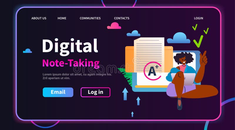 Student with Pencil Taking Digital Notes on Laptop Online Education E ...