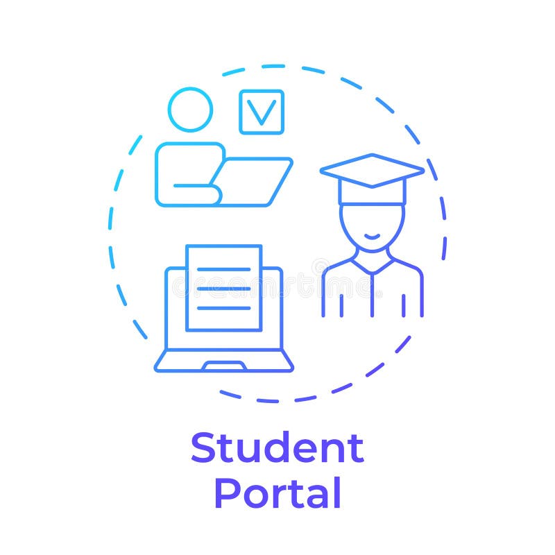 Student Portal Blue Gradient Concept Icon Stock Illustration ...