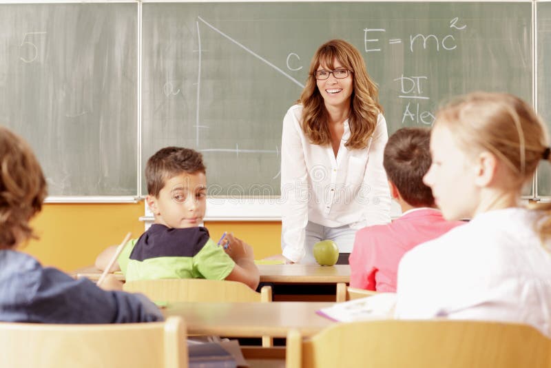 Student Portrait in the Classroom Stock Photo - Image of school ...