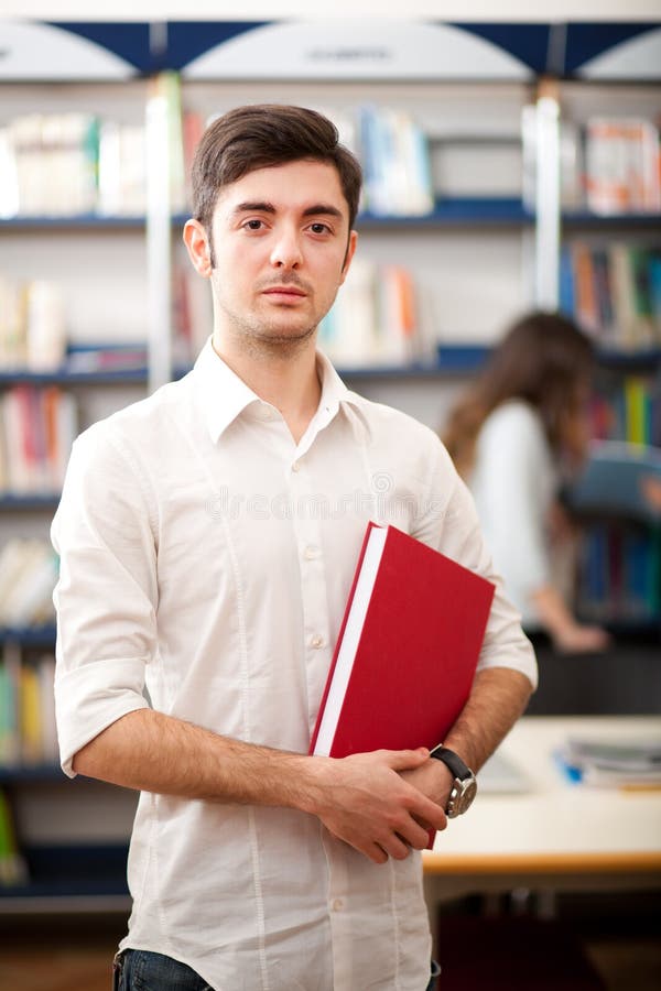 Student Portrait in a Library Stock Image - Image of knowledge ...