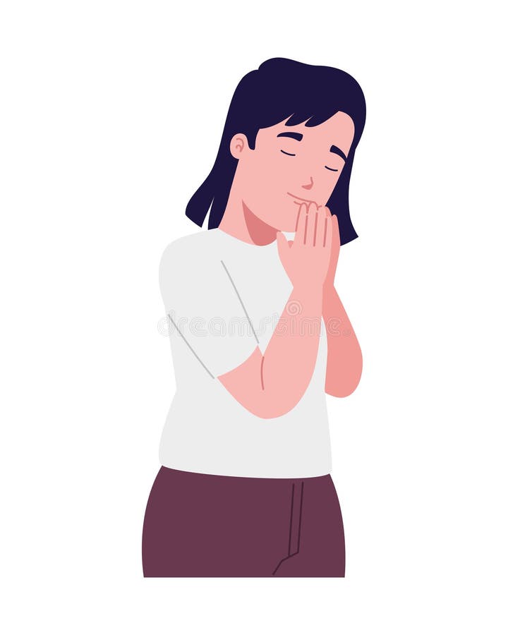 Student Praying Worship stock vector. Illustration of meditation ...