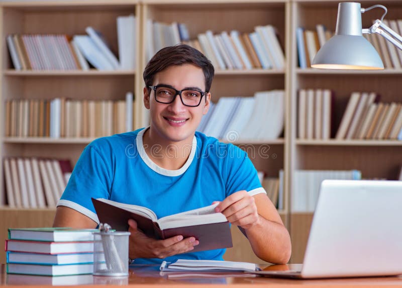 Student Preparing for College Exams Stock Photo - Image of college ...
