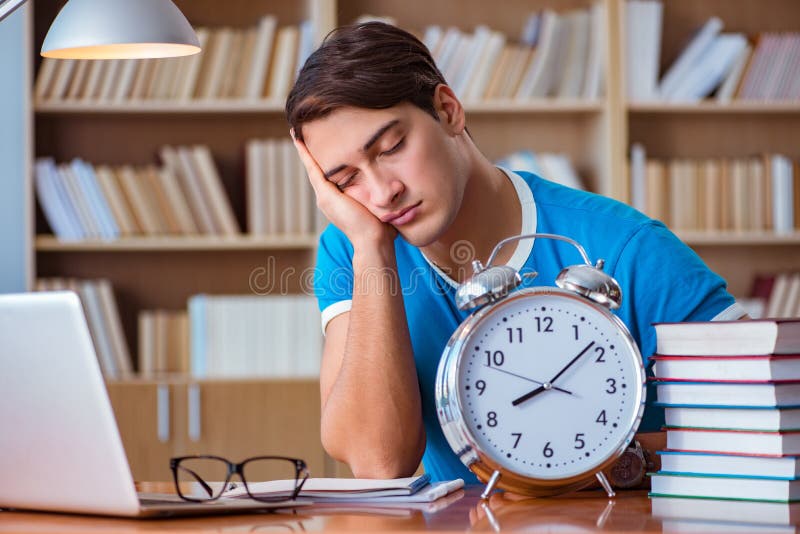 The Student Preparing for College Exams Stock Image - Image of home ...