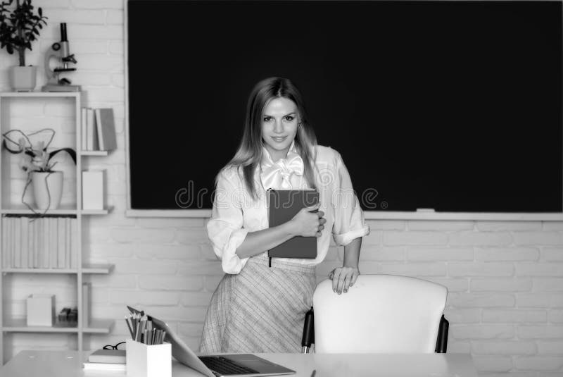 Student Preparing Exam and Learning Lessons in School Classroom. Stock ...