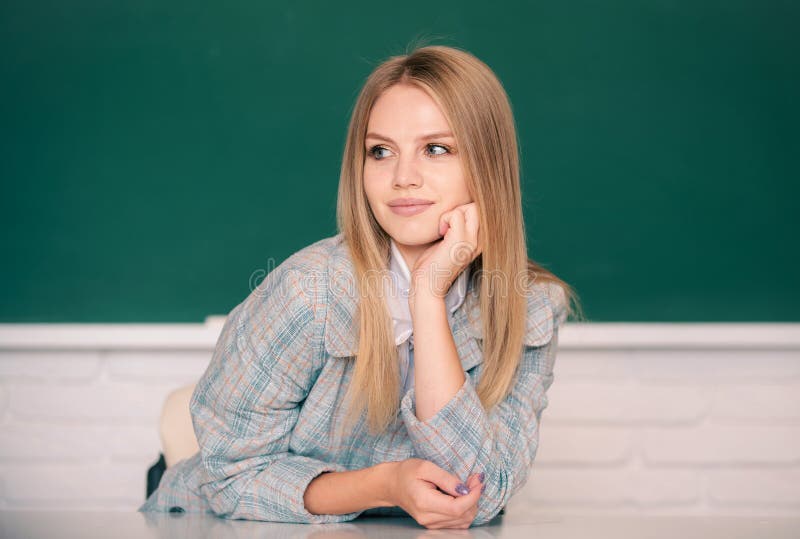 Student Preparing Exam and Learning Lessons in School Classroom ...