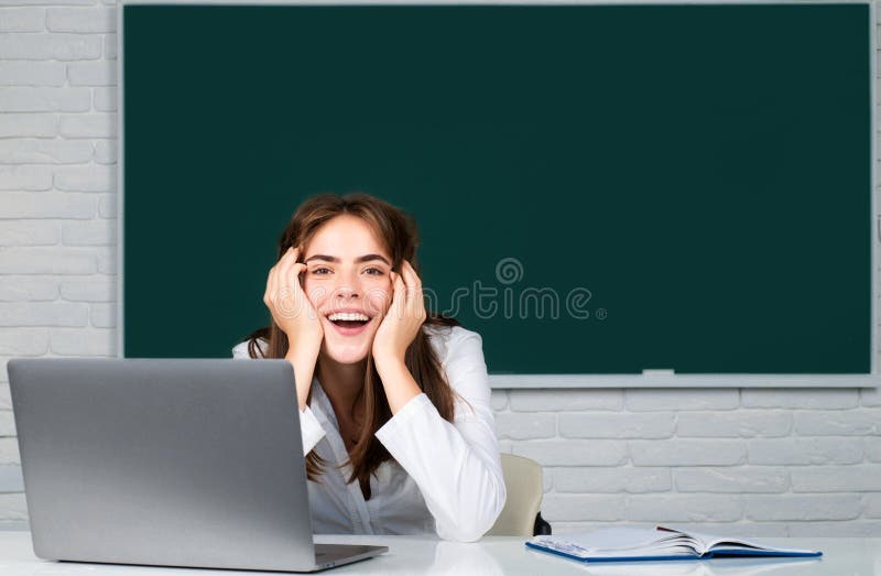 Student Preparing Exam and Learning Lessons in School Classroom ...
