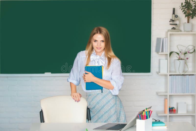 Student Preparing Exam and Learning Lessons in School Classroom. Stock ...