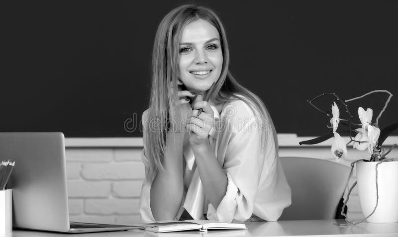 Student Preparing Exam and Learning Lessons in School Classroom ...