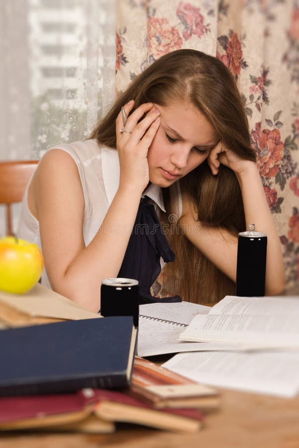 Student Preparing for an Exam Stock Image - Image of book, work: 34080003