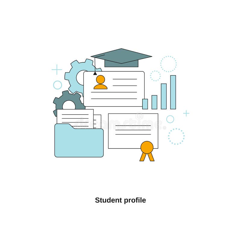 Student Profile Icon, Outline Style Stock Vector - Illustration of ...