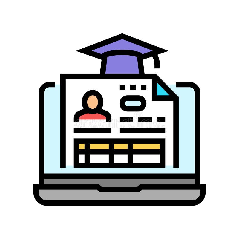 Student Profile Icon, Outline Style Stock Vector - Illustration of ...