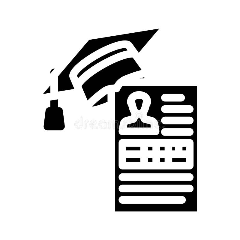 Student Profile Online Learning Platform Glyph Icon Vector Illustration ...