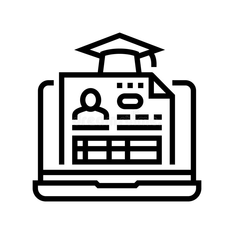Student Profile Icon, Outline Style Stock Vector - Illustration of ...