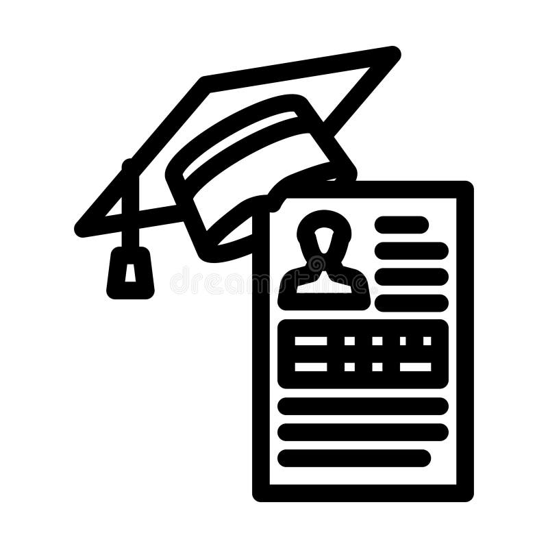 Student Profile Online Learning Platform Line Icon Vector Illustration ...