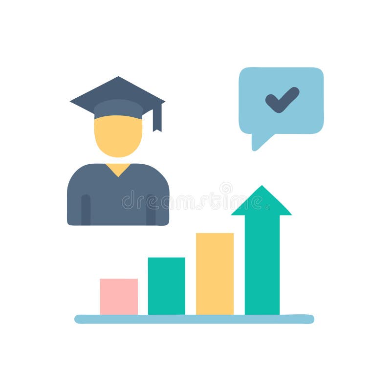 Student Progress Icon for Academic Growth Stock Vector - Illustration ...