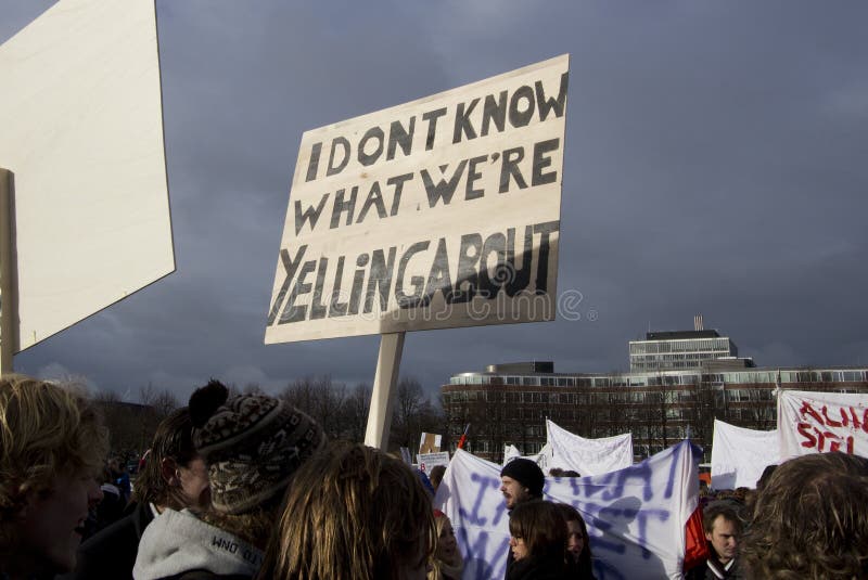 Student Protest editorial stock image. Image of hague - 18025549