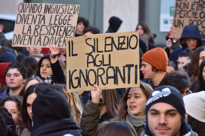 Student Protest Against the School Editorial Image - Image of placards ...