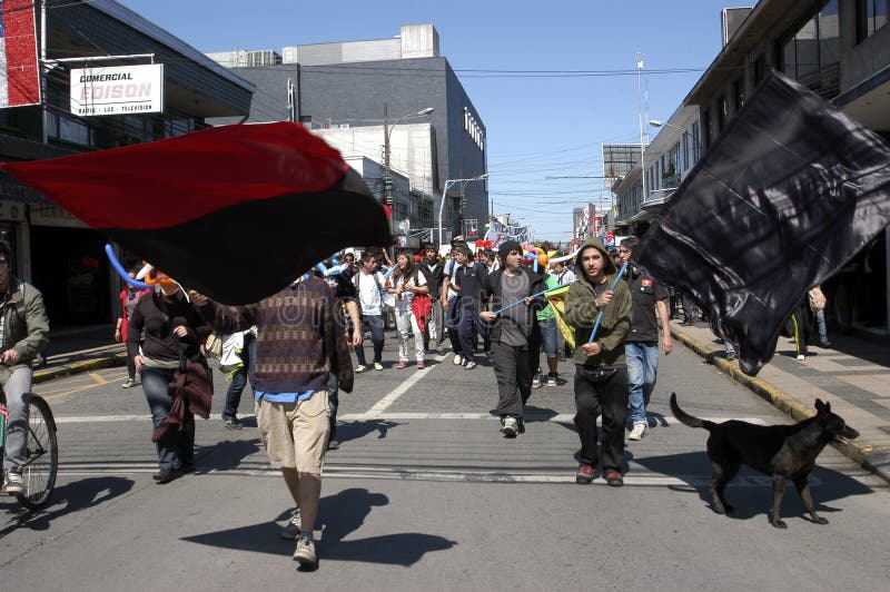 Student protest in Chile editorial stock photo. Image of youth - 21370633