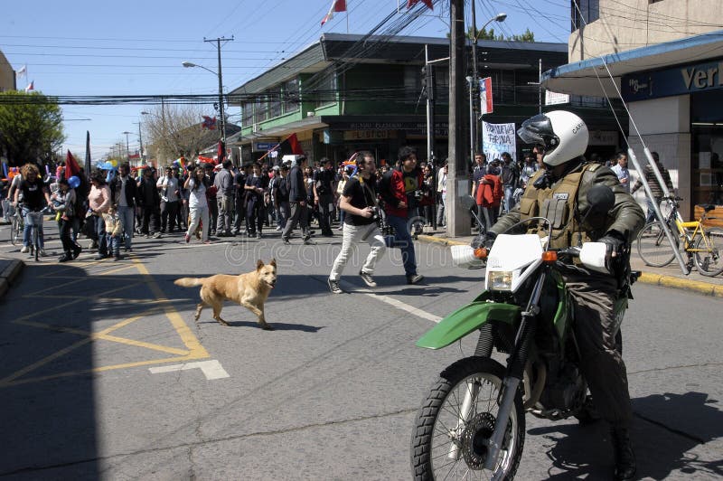 Student protest in Chile editorial photo. Image of chile - 21370726