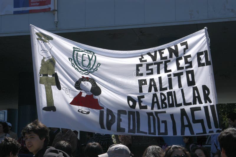 Student protest in Chile editorial photography. Image of police - 21370797