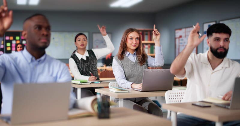 Student Question and Answer Stock Photo - Image of study, group: 357041476