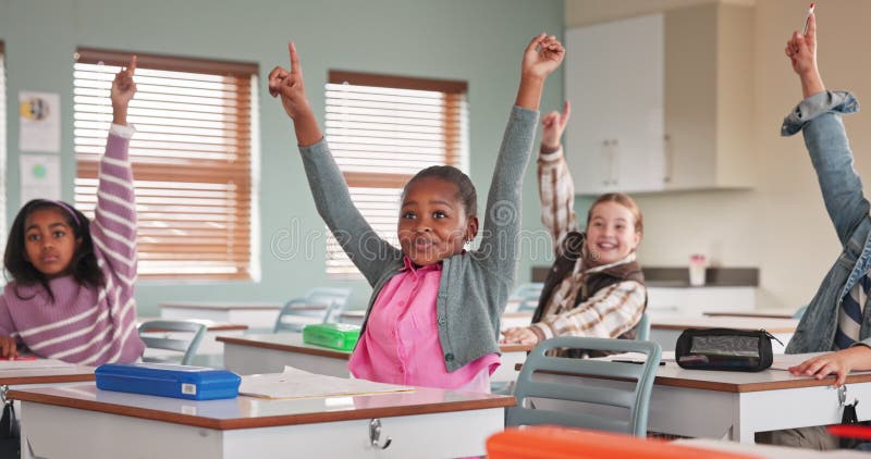 Student, Question and Excited in Classroom Group, Answer and Education ...