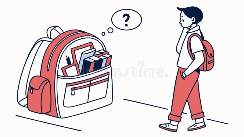 Student with Question Mark Backpack, Education Curiosity Illustration ...