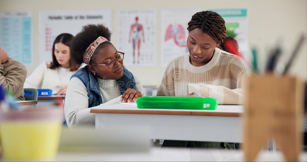 Student, Question and Writing for Test in Class for University Exams ...