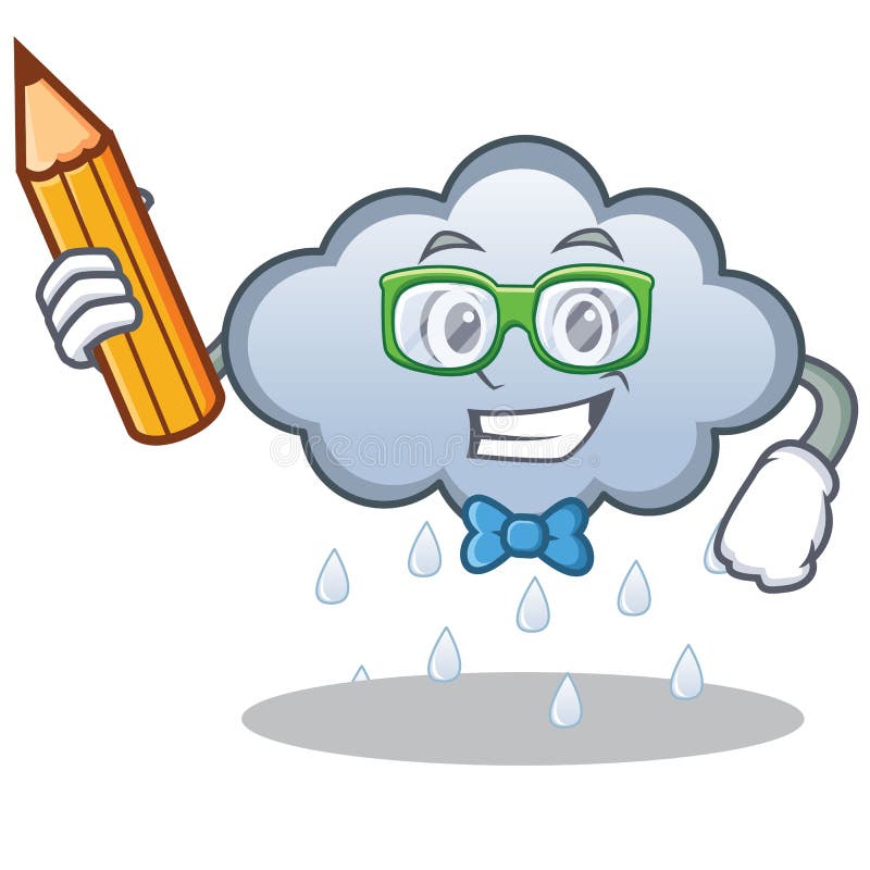 Student Rain Cloud Character Cartoon Stock Vector - Illustration of ...