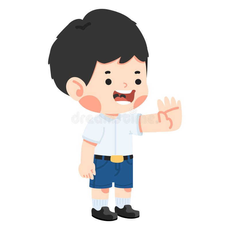 Student Raises Hand To Stop Stock Illustration - Illustration of ...