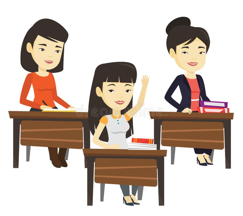 Student Raising Hand Stock Illustrations – 1,411 Student Raising Hand ...
