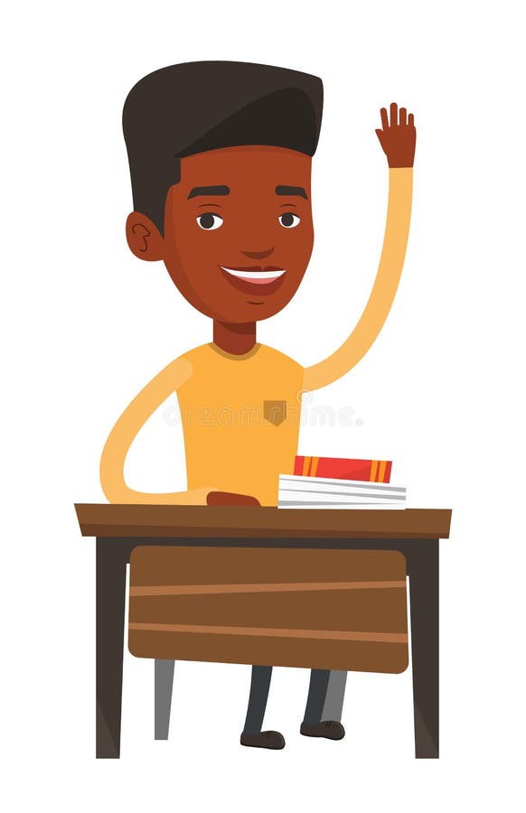 Student Raising Hand Stock Illustrations – 1,411 Student Raising Hand ...