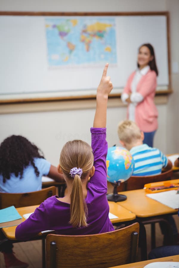 Student Raising Hand To Ask a Question Stock Image - Image of hand ...