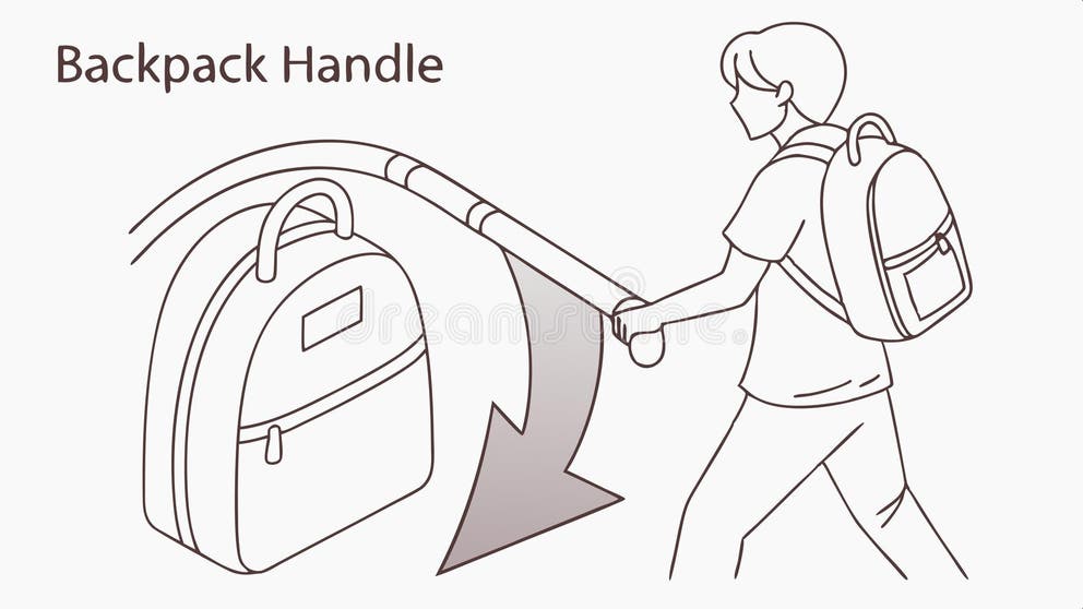 Student Reaching for Backpack Handle Vector Design Generative AI Stock ...