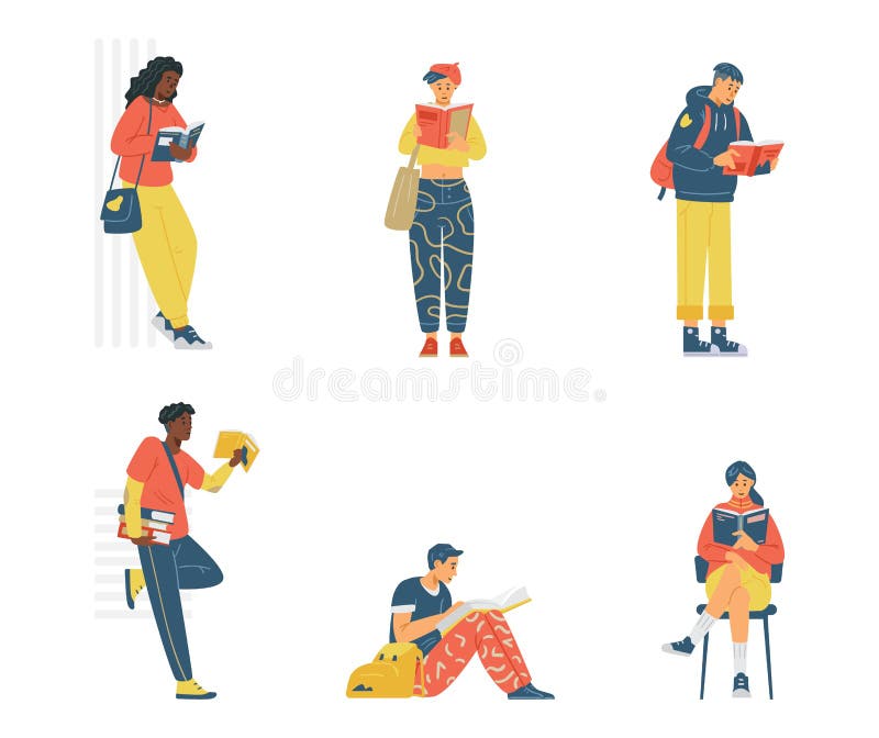 People Study Road Signs in Driving School Flat Style, Vector ...