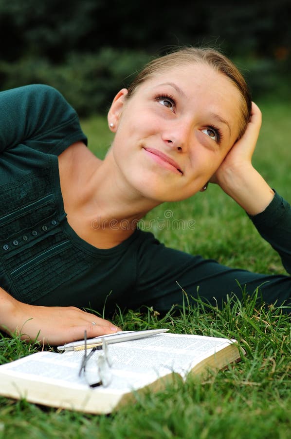 Student Reading stock image. Image of happy, book, pretty - 6178565