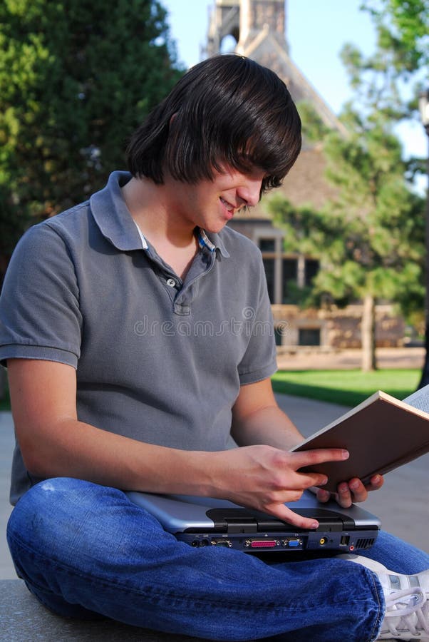 Student reading a book stock photo. Image of education - 10495994