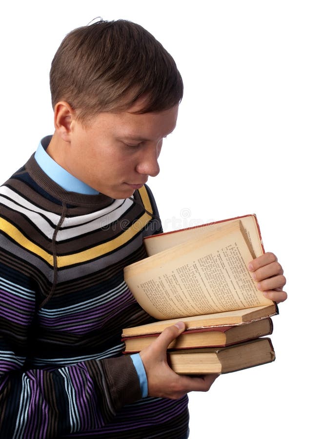 Student Reading a Book stock photo. Image of copy, pensive - 11362978