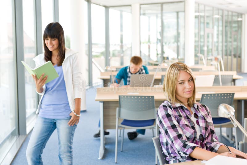 Student Reading Book in Classroom Stock Image - Image of school, male ...
