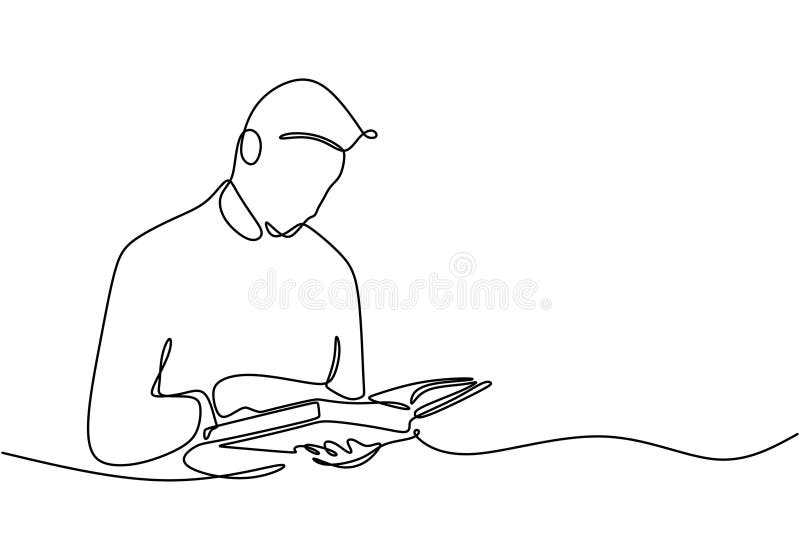 Student Reading a Book stock vector. Illustration of girl - 73226172