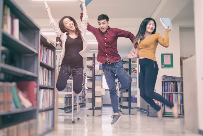 Student Reading Book in Library Stock Image - Image of library ...