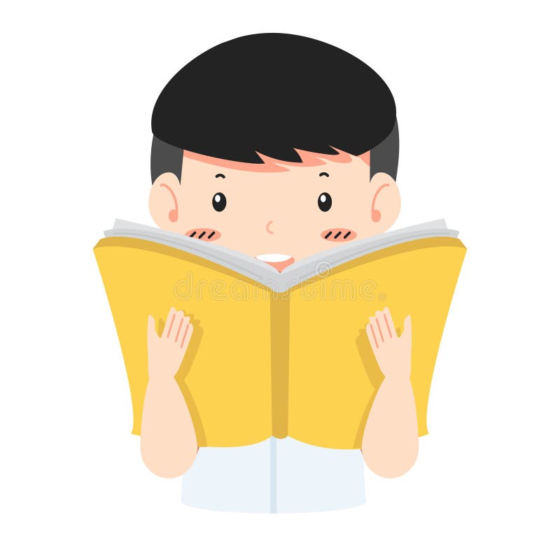 Student Reading a Book Vector Stock Vector - Illustration of figure ...