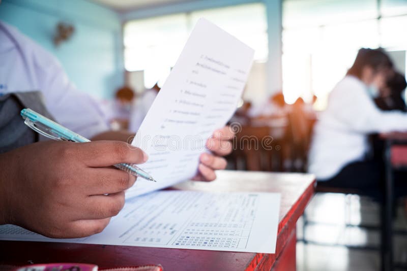 Student Reading and Taking Exam with Stress Stock Photo - Image of ...