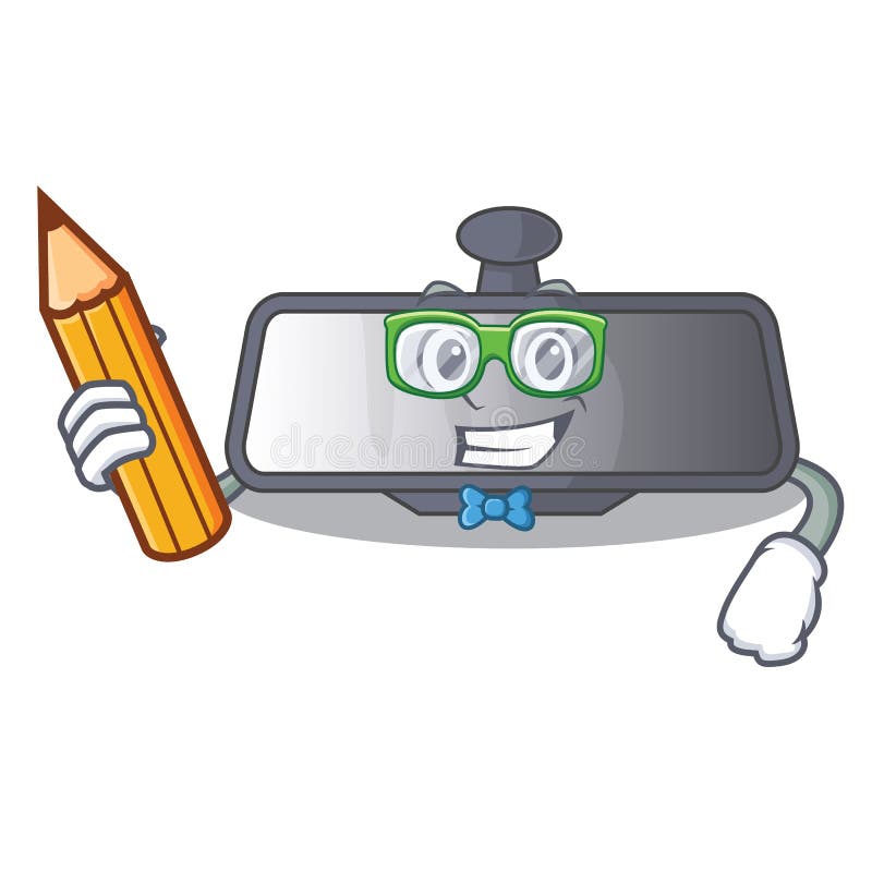 Student Rear View Mirror in Cartoon Shape Stock Vector - Illustration ...