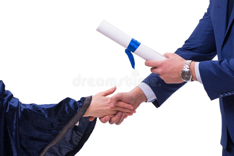The Student Receiving Diploma after Graduation Stock Image - Image of ...