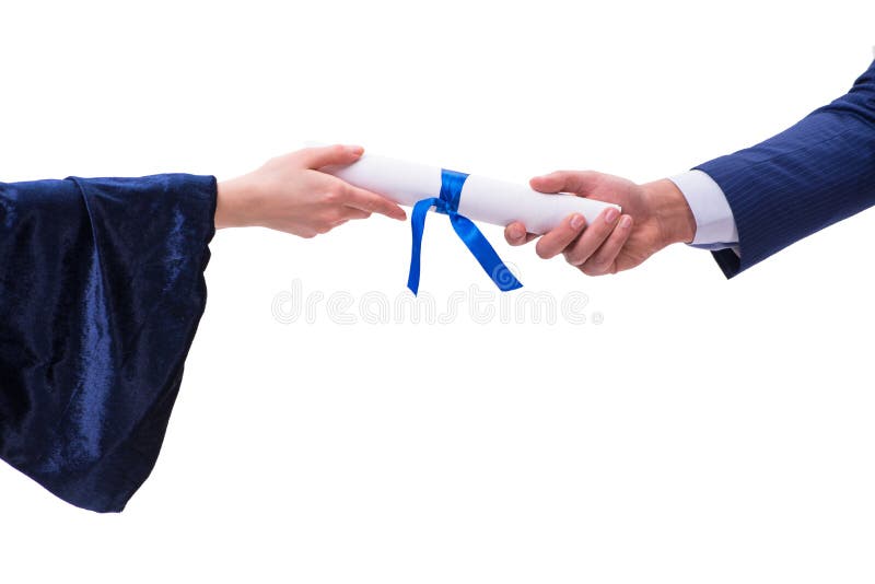 The Student Receiving Diploma after Graduation Stock Photo - Image of ...