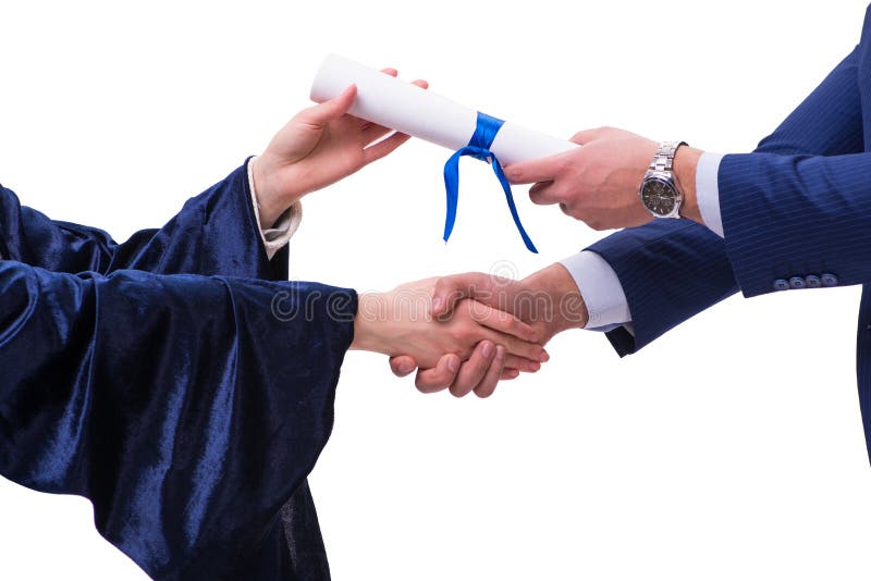 The Student Receiving Diploma after Graduation Stock Image - Image of ...
