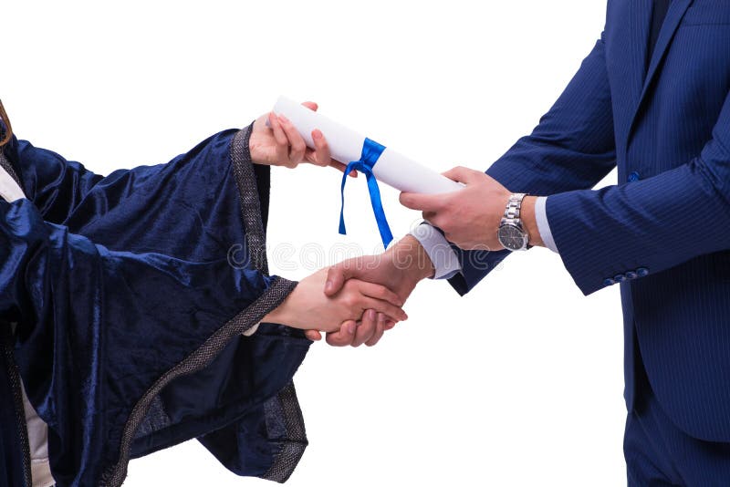 The Student Receiving Diploma after Graduation Stock Image - Image of ...