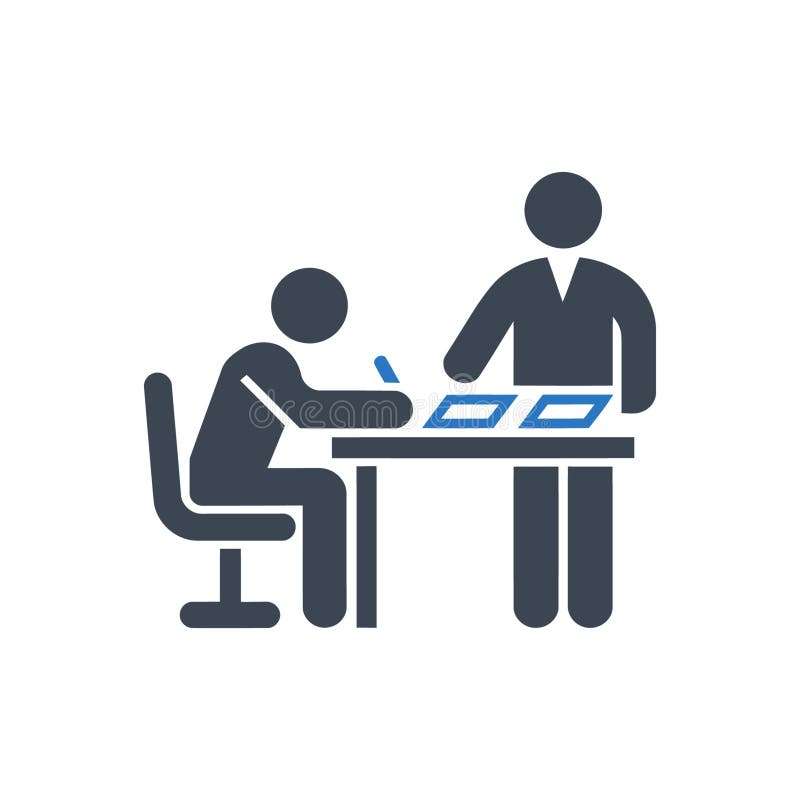 Student Reviewing Papers Icon Stock Vector - Illustration of student ...